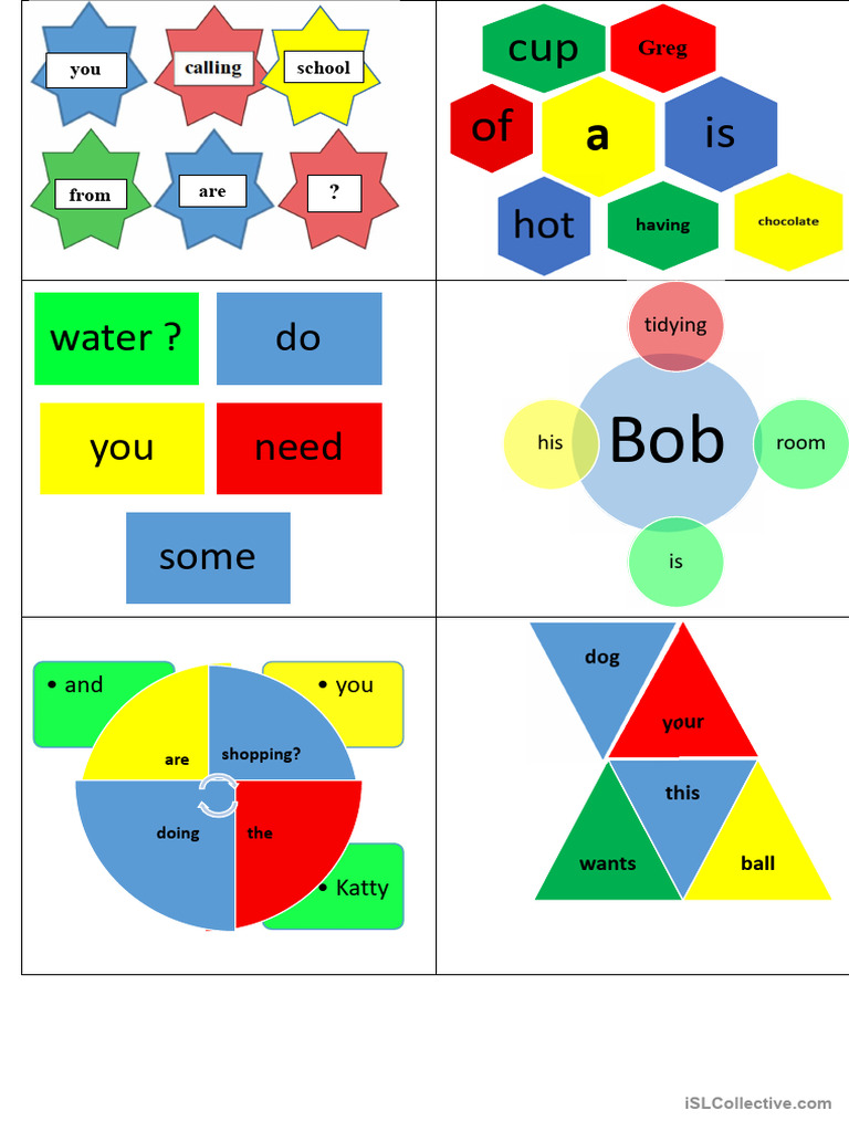 Present Simple and Present Continuous Card Game - Make Sentences | PDF