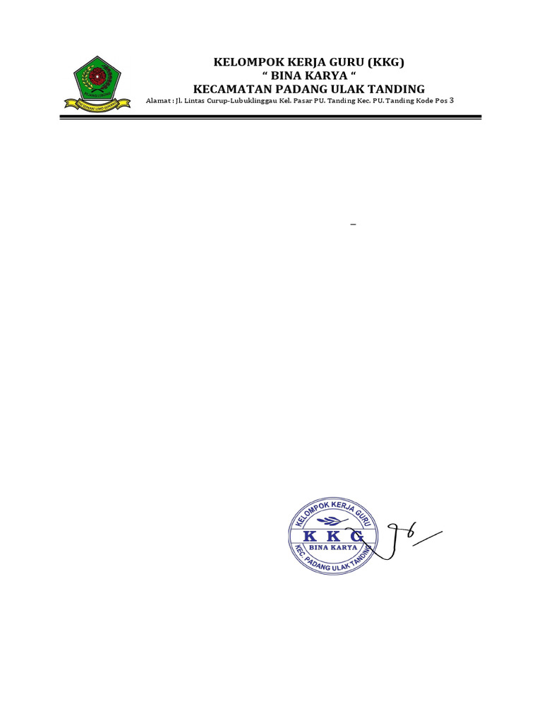 Undangan Pertemuan KKG Bina Karya | PDF