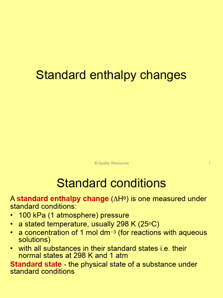 Standard Enthalpy Changes Explained | PDF | Propane | Hydrogen