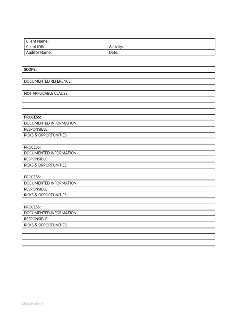 Client Audit Documentation Template | PDF