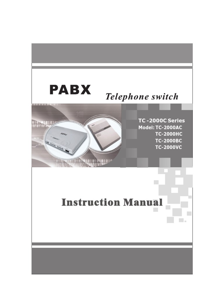 110510TC-2000C PABX Manual (C... | PDF | Ac Power Plugs And Sockets | Telecommunications