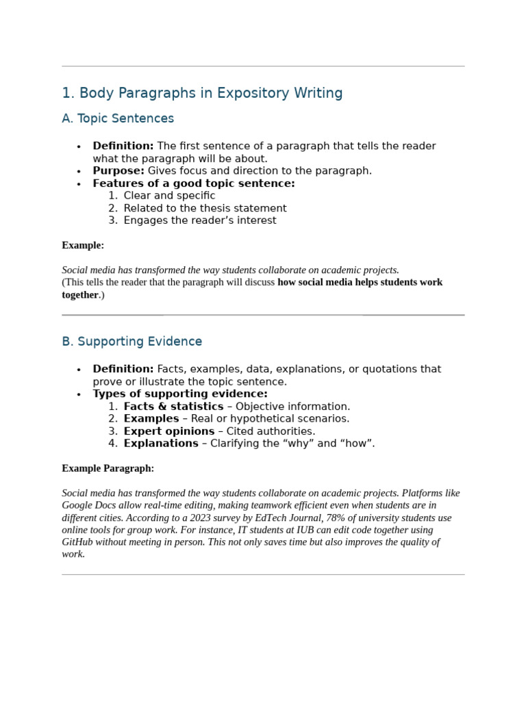 Body Paragraph | PDF | Essays | Communication