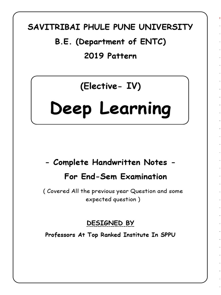 Deep Learning Notes for ENTC B.E. Exam | PDF | Deep Learning ...