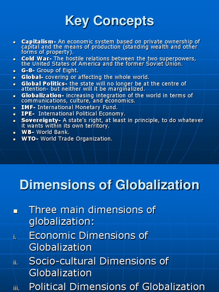 Key Concepts and Theories of Globalization | PDF | International ...