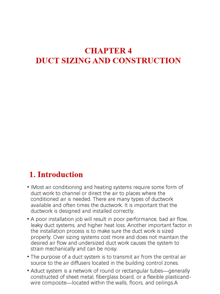 Duct Sizing | PDF | Duct (Flow) | Electromechanical Engineering