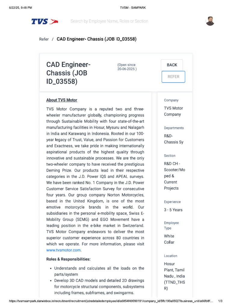 CAD Engineer- Chassis | PDF