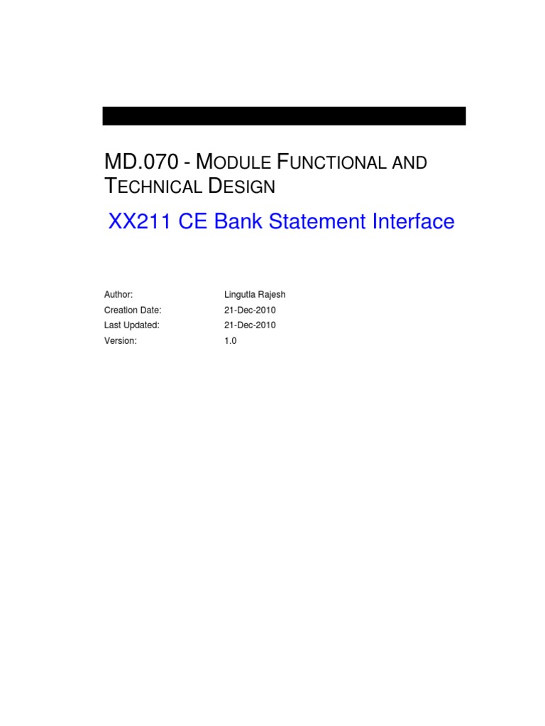 CM MD70 Bank Interface | PDF | Oracle Database | Computer File