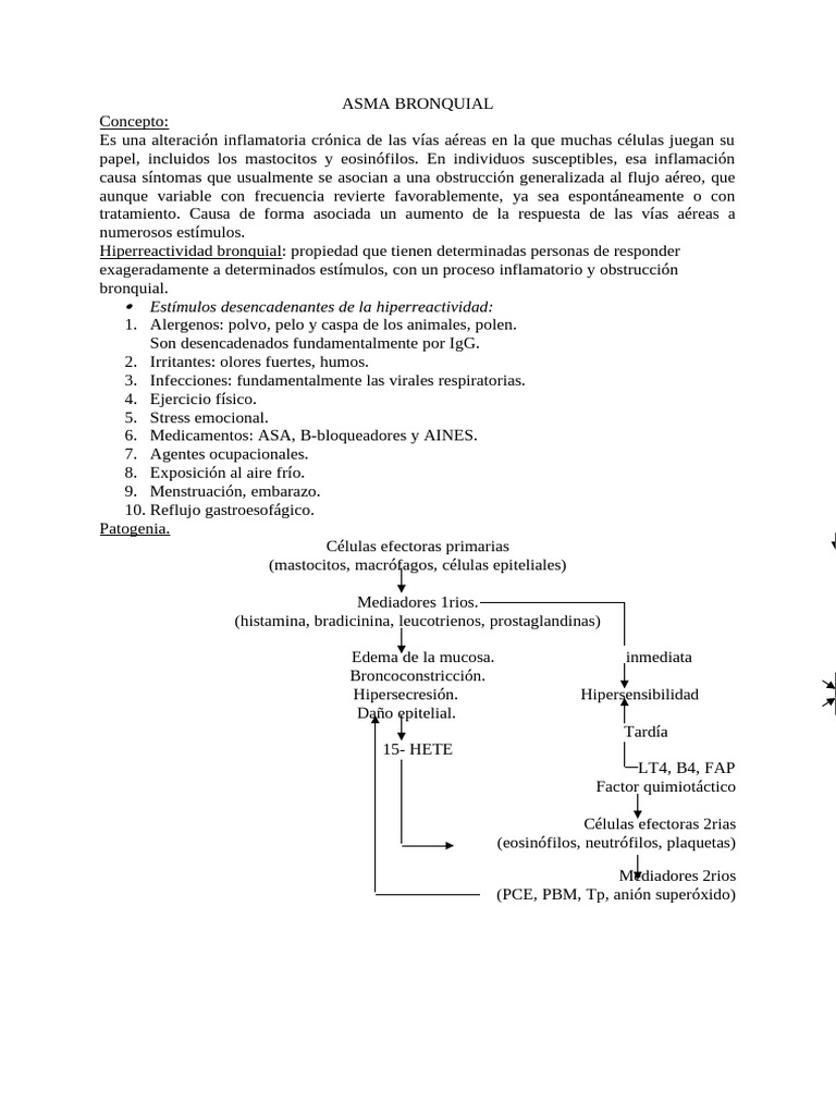 Asma Bronquial: Síntomas y Tratamiento | PDF | Asma | Inflamación