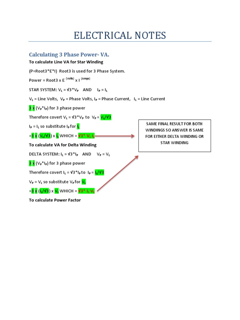 Electrical Notes | PDF
