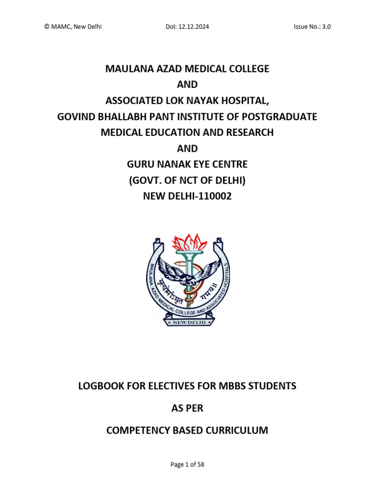 2-Electives Log Book Issue No.3 | PDF | Educational Stages | Medicine
