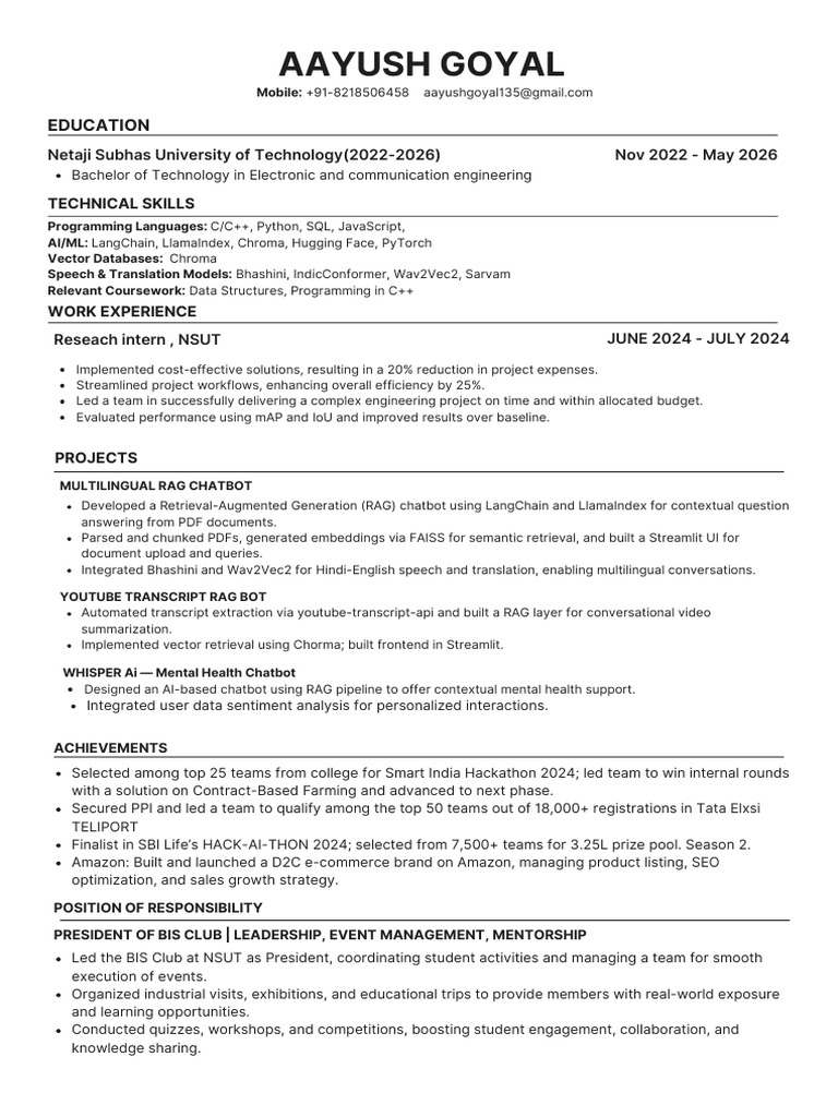 Aayush Resume 4b2d082766 Copy | PDF | Computing | Information Technology