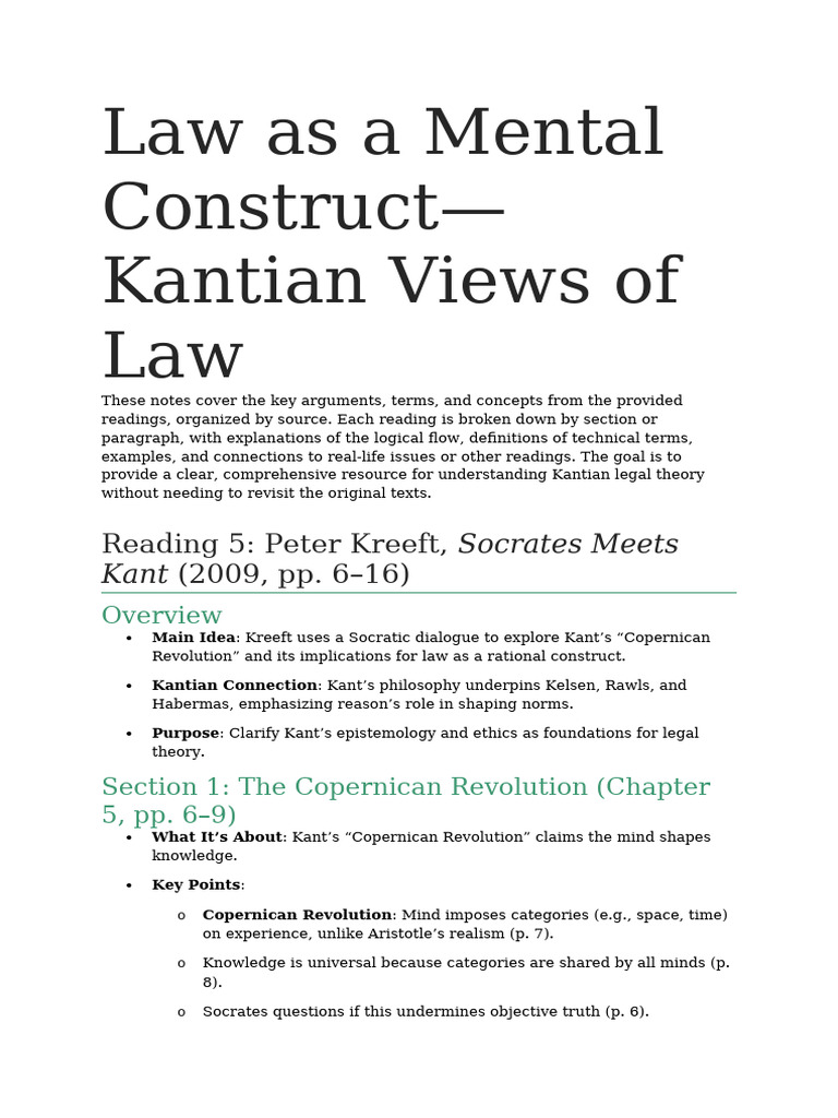 Understanding Kantian Legal Theory | PDF | Immanuel Kant | Justice