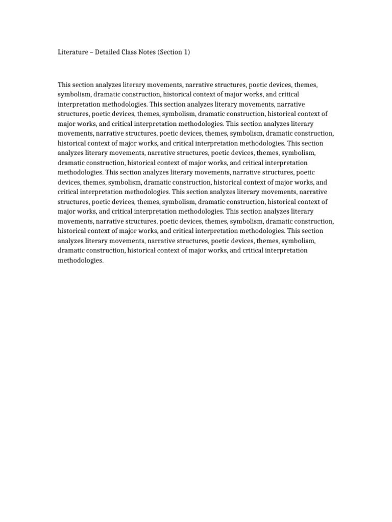 Literature Notes Long | PDF | Narrative | Poetry