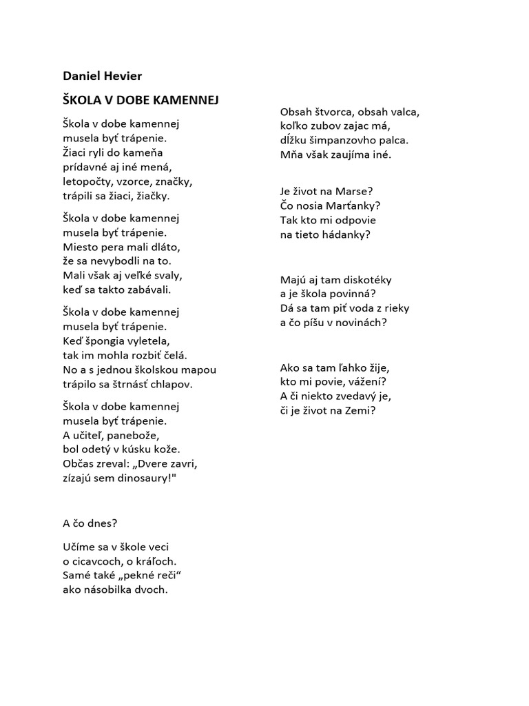 Daniel Hevier Skola V Dobe Kamennej Pdf