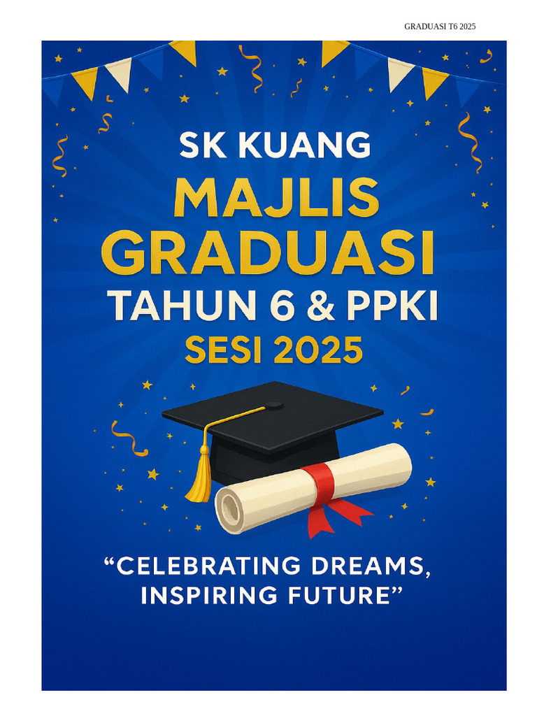 Kertas Kerja Majlis Graduasi Tahun 6 2025 | PDF