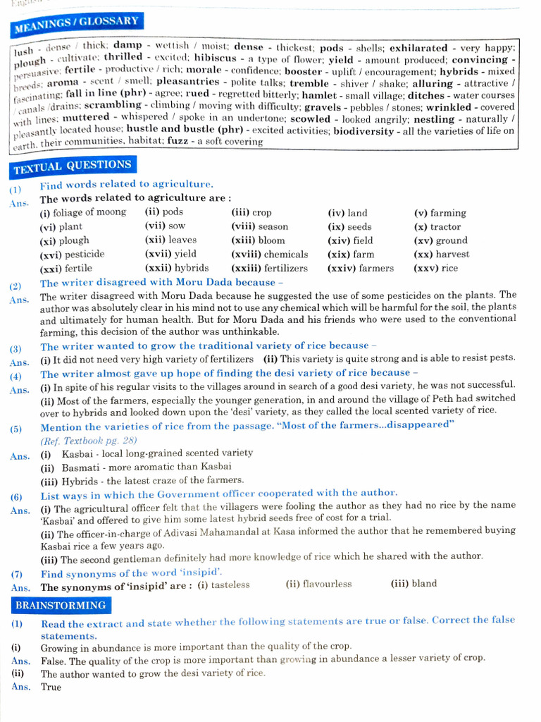 Agriculture Vocabulary and Insights | PDF | Rice | Agriculture