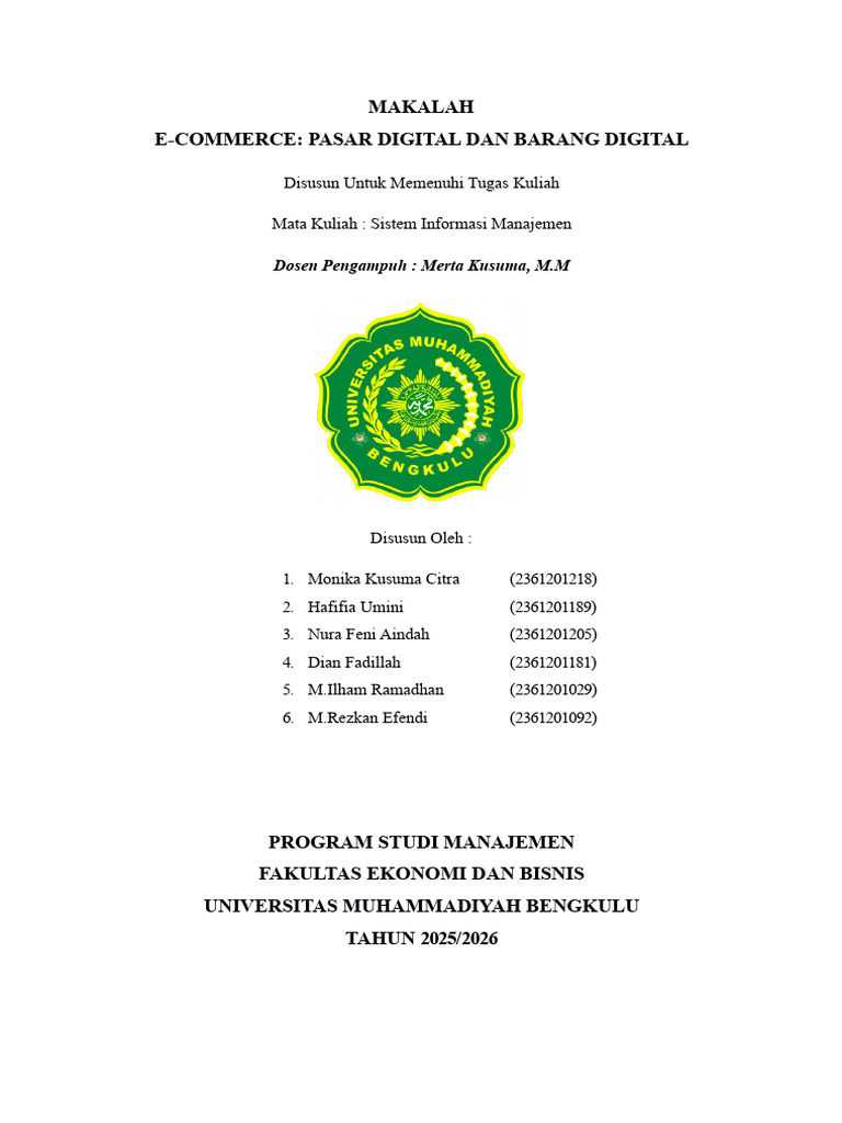 E-Commerce: Pasar Digital & Barang Digital | PDF
