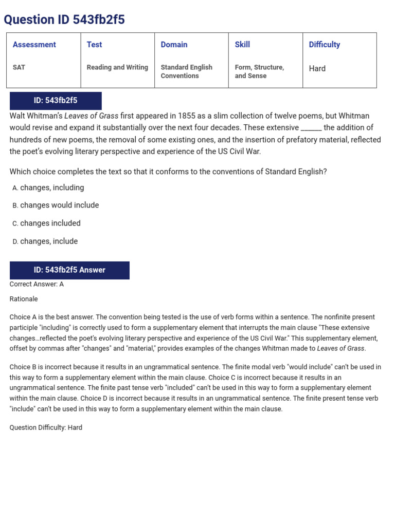 SAT English Conventions Practice Questions | PDF | Grammatical Number ...