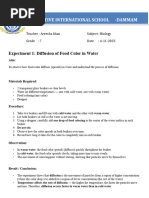 Food Dye Diffusion in Water Experiment | PDF | Career & Growth | Art
