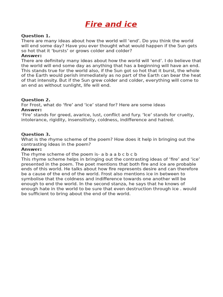 Fire and Ice: Exploring World Endings | PDF