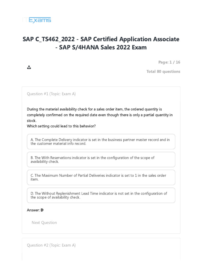 Free SAP Questions and Answers | PDF | Computing