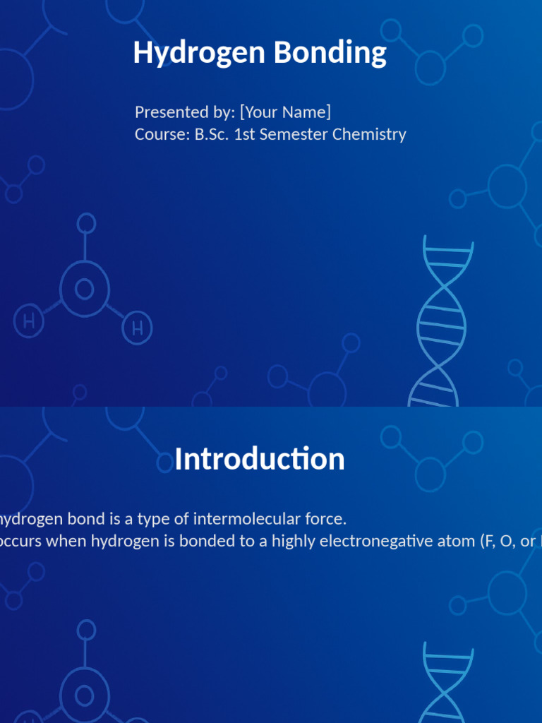 Understanding Hydrogen Bonding in Chemistry | PDF