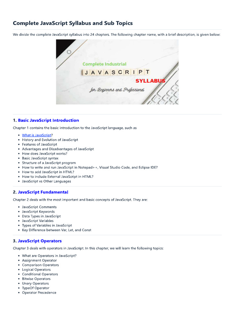 Js Syllabus FULL 1 | PDF