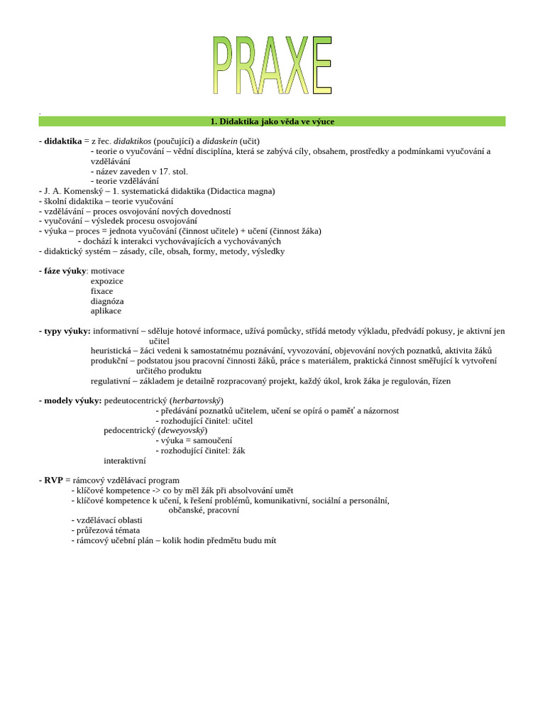 Didaktika (skripta) | PDF