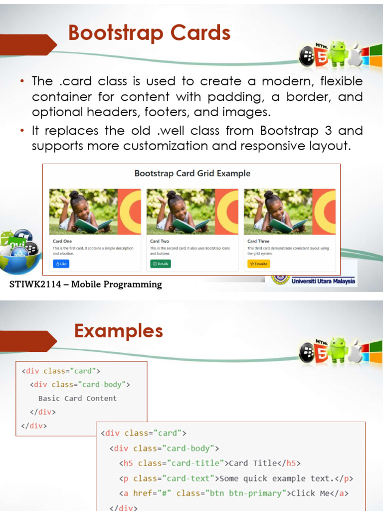 STIWK2114 - Bootstrap Cards | PDF