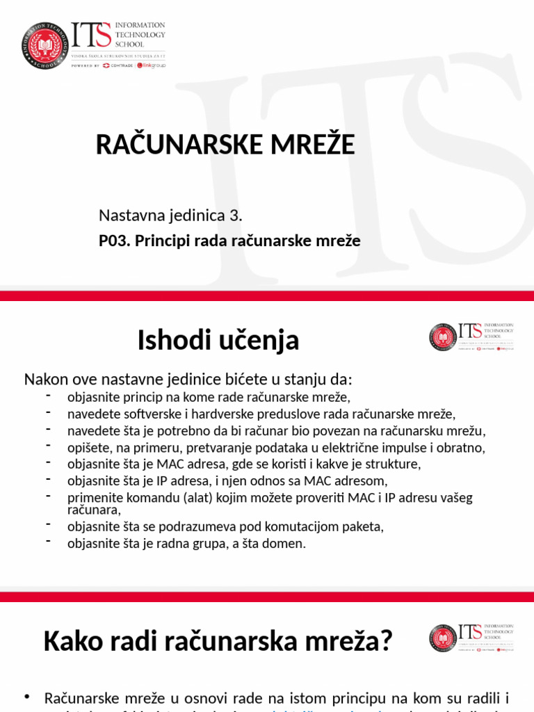 RM25_P03_Princip rada računarske mreže | PDF