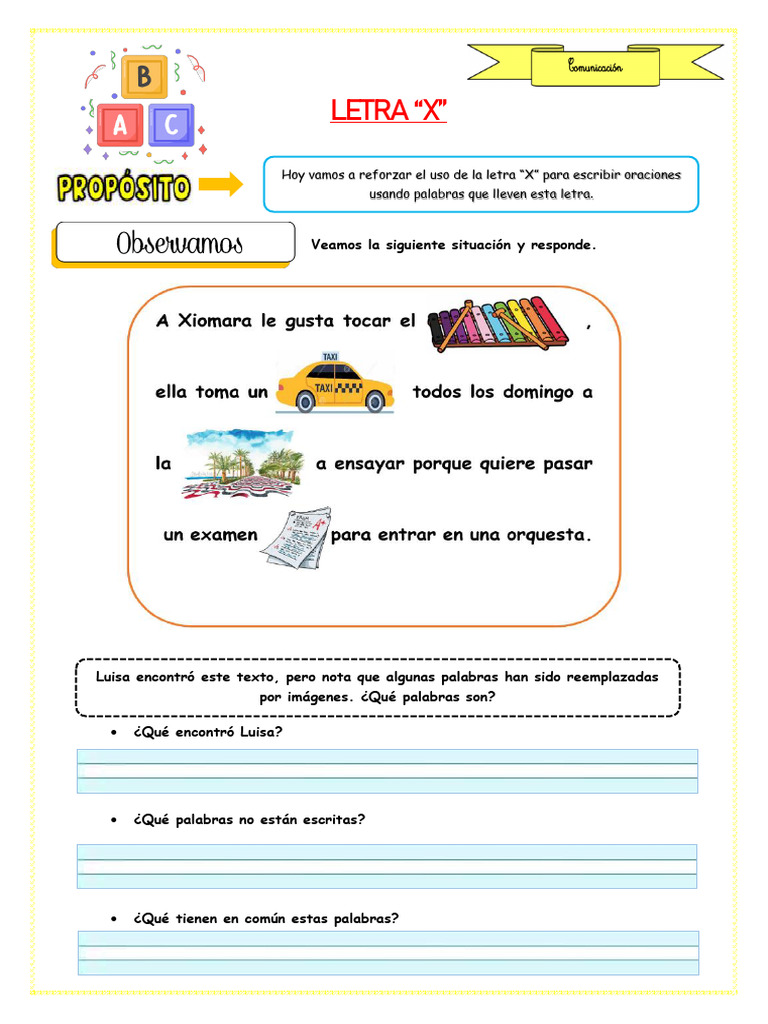 Uso y práctica de la letra X en español | PDF