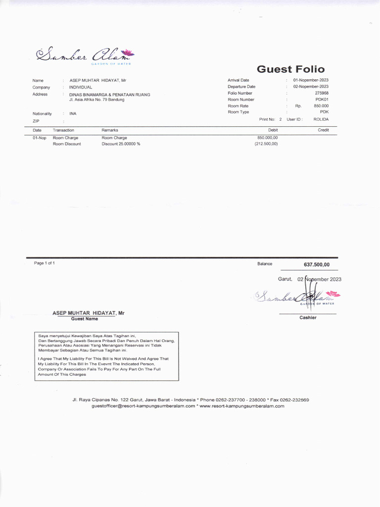 Invoice Sumber Alam Garut | PDF