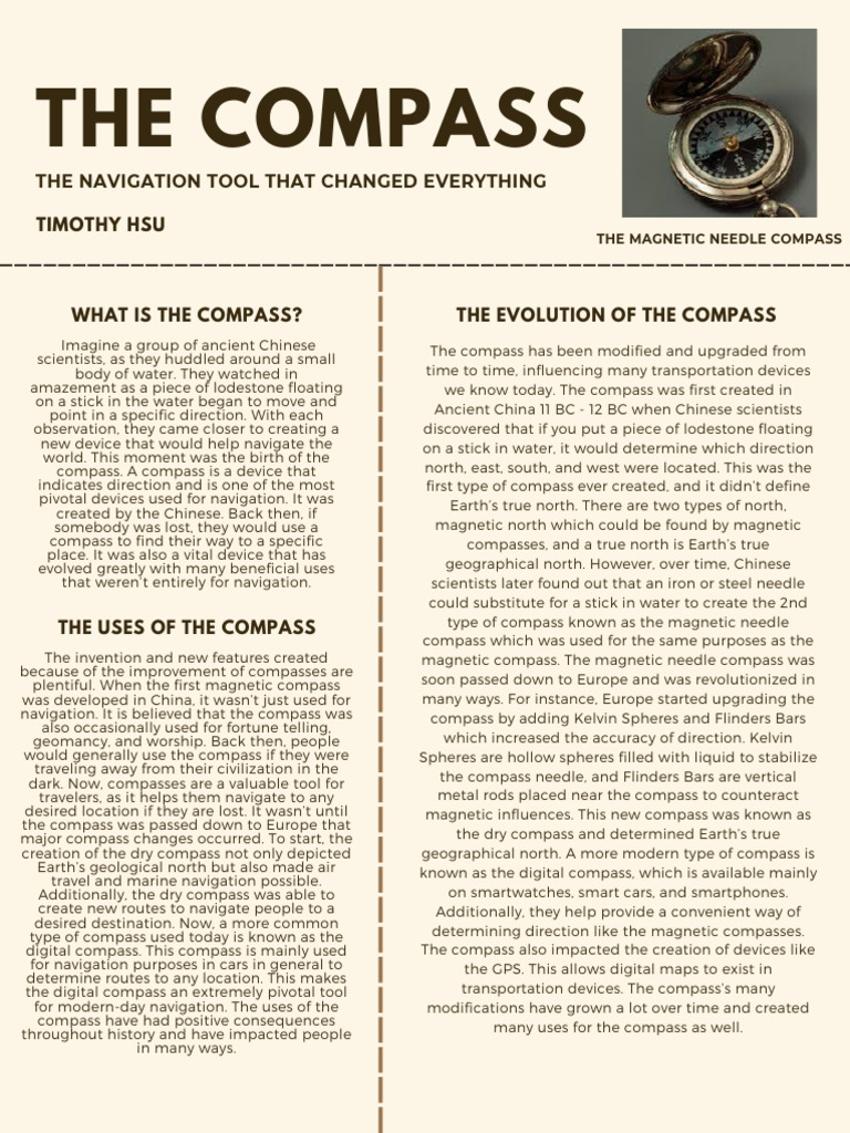 Evolution of the Compass: From China to GPS | PDF | Compass | Navigation