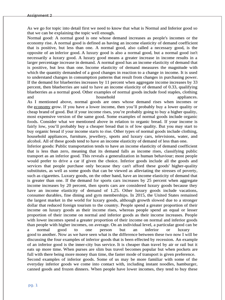 Understanding Normal and Inferior Goods | PDF | Demand | Luxury Goods