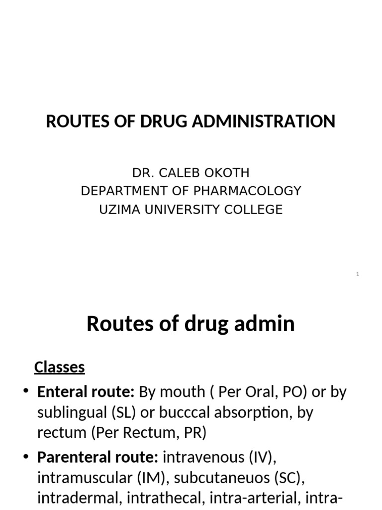 L5-Routes of Drug Administration | PDF | Topical Medication | Injection ...