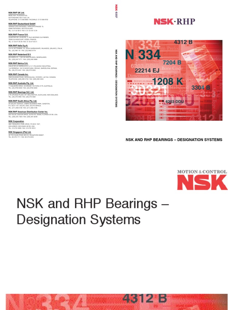 NSK & RHP Designation Systems | PDF | Bearing (Mechanical ...