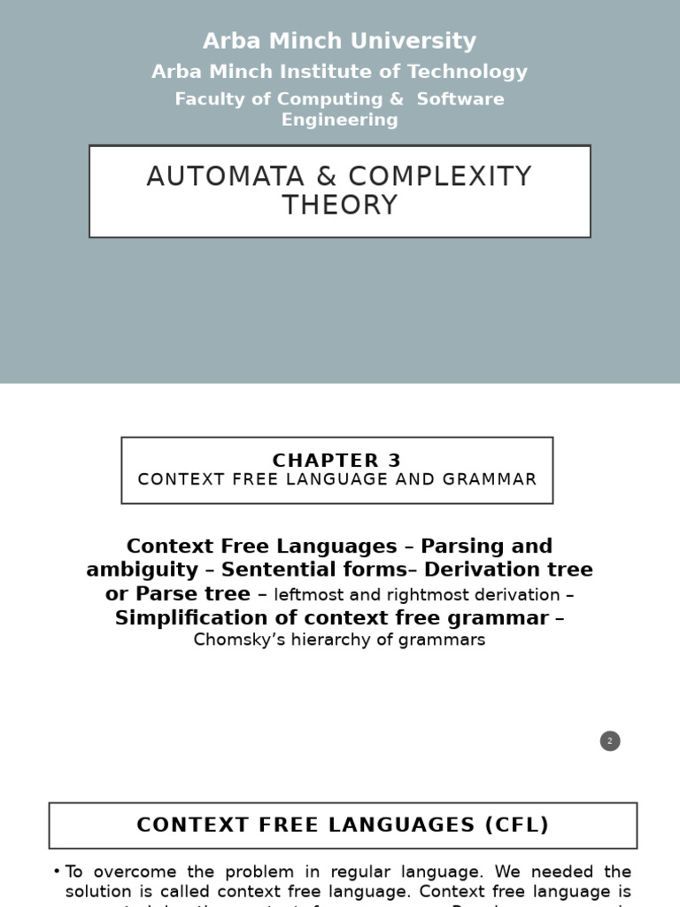 Ch3 Automata & Complexity Theory 2017 | PDF | Parsing | Mathematical Logic