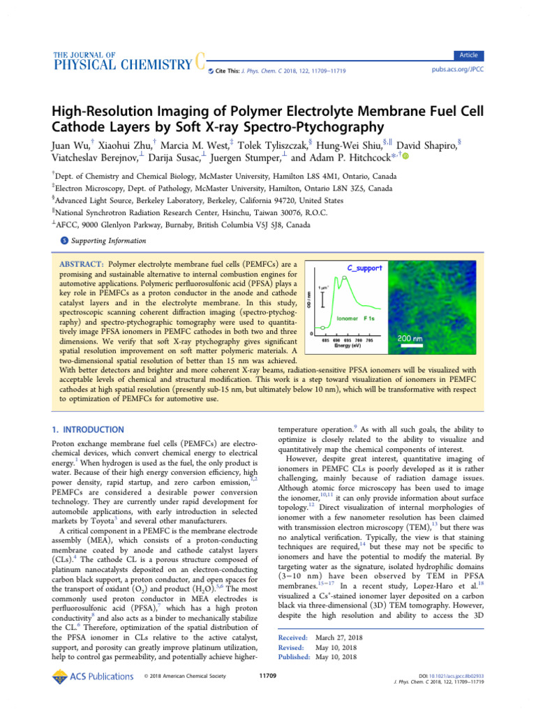 Wu Et Al 2018 High Resolution Imaging of Polymer Electrolyte Membrane ...