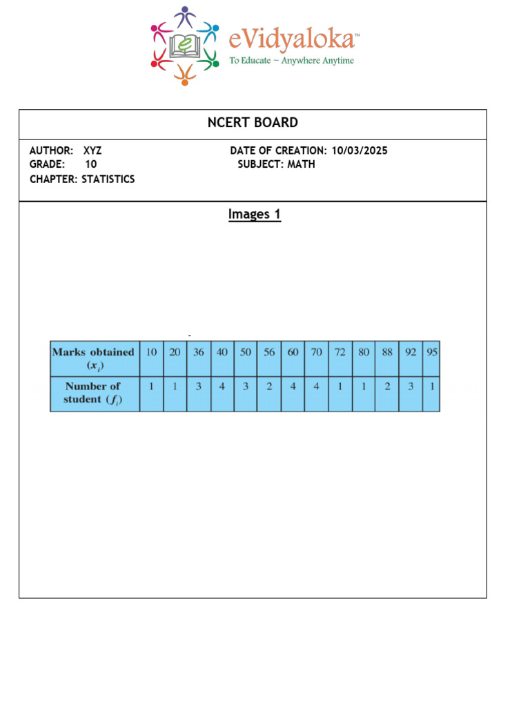 Math Class 10 Ch14 Statistics | PDF