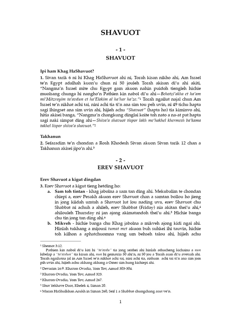 Understanding Shavuot Traditions and Laws | PDF | Jewish Holidays ...