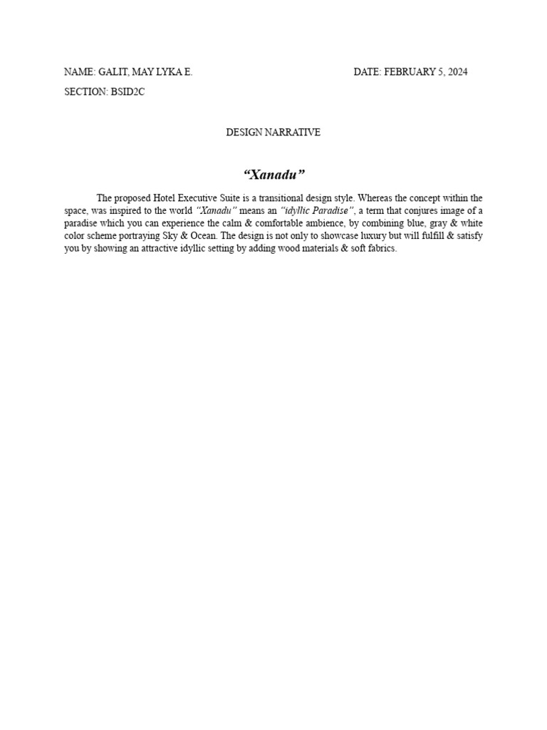 Xanadu Concept Design Narrative | PDF