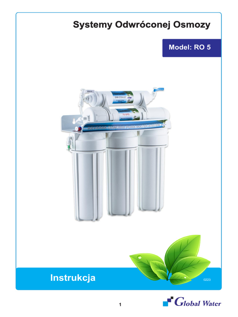 Filtr Wody Osmoza RO 5 Instrukcja 04.23 | PDF