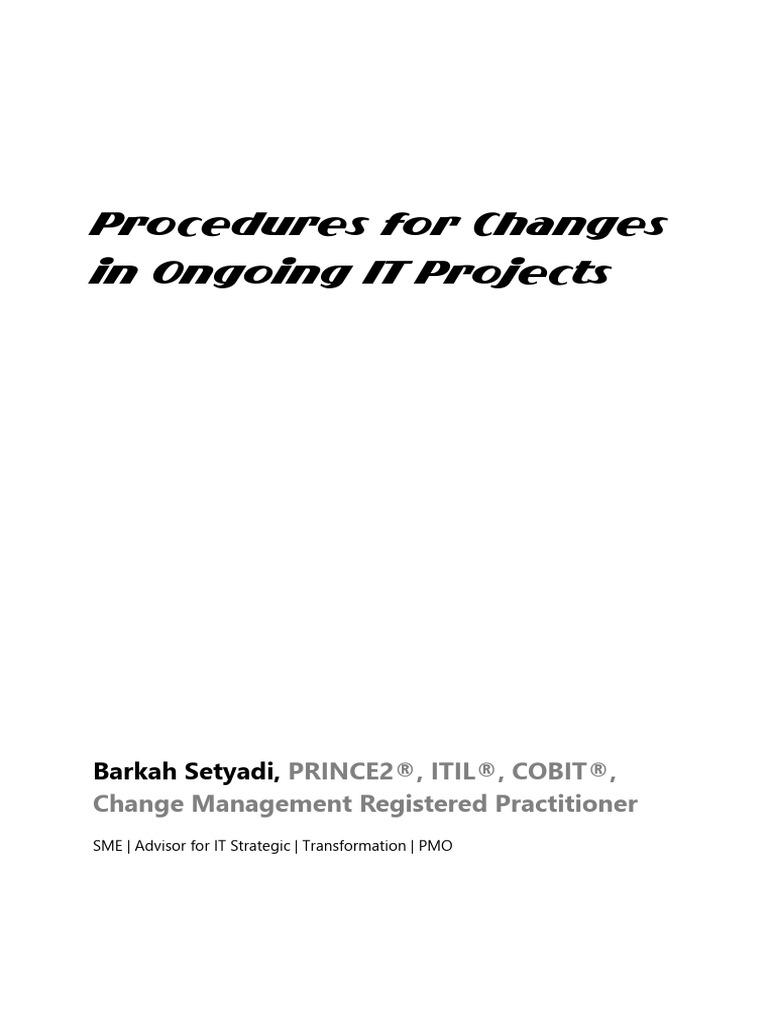 Procedures for Changes in Ongoing IT Projects | PDF | Audit | Business