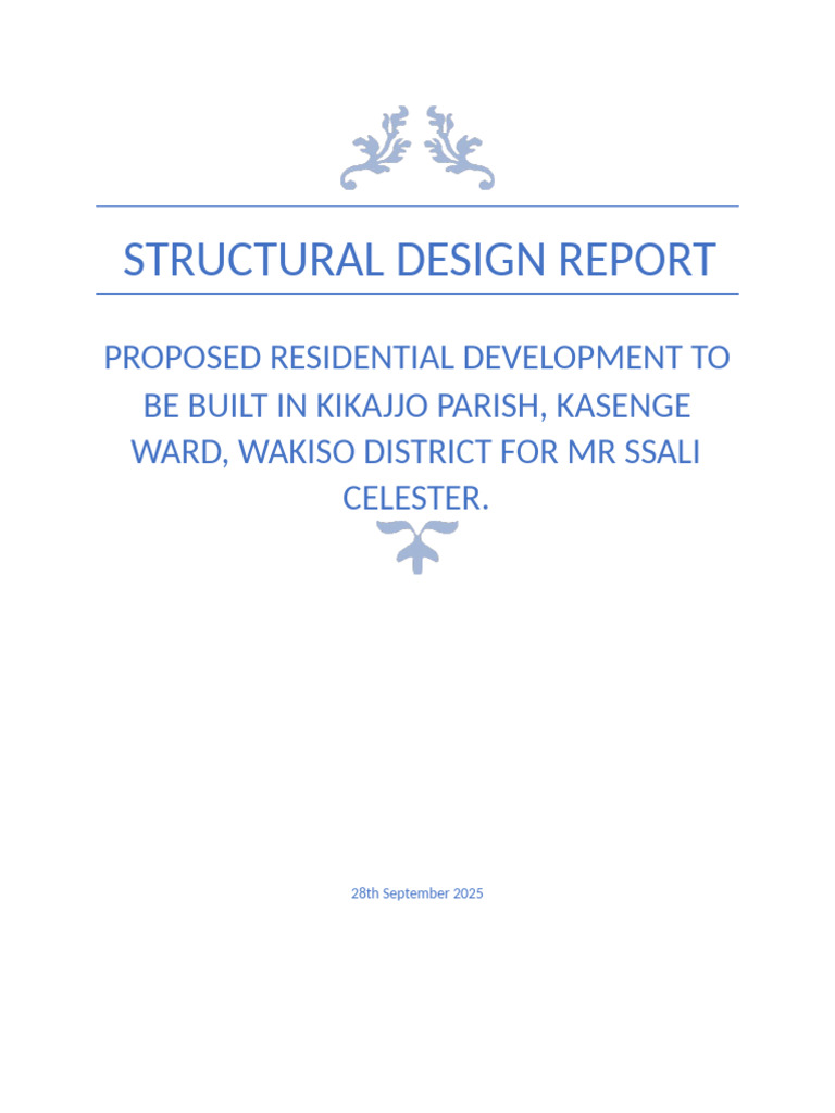 Structural Design for Wakiso Residence | PDF | Beam (Structure) | Bending