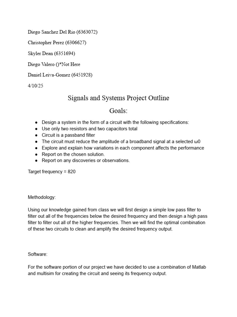 Signals and Systems Outline | PDF