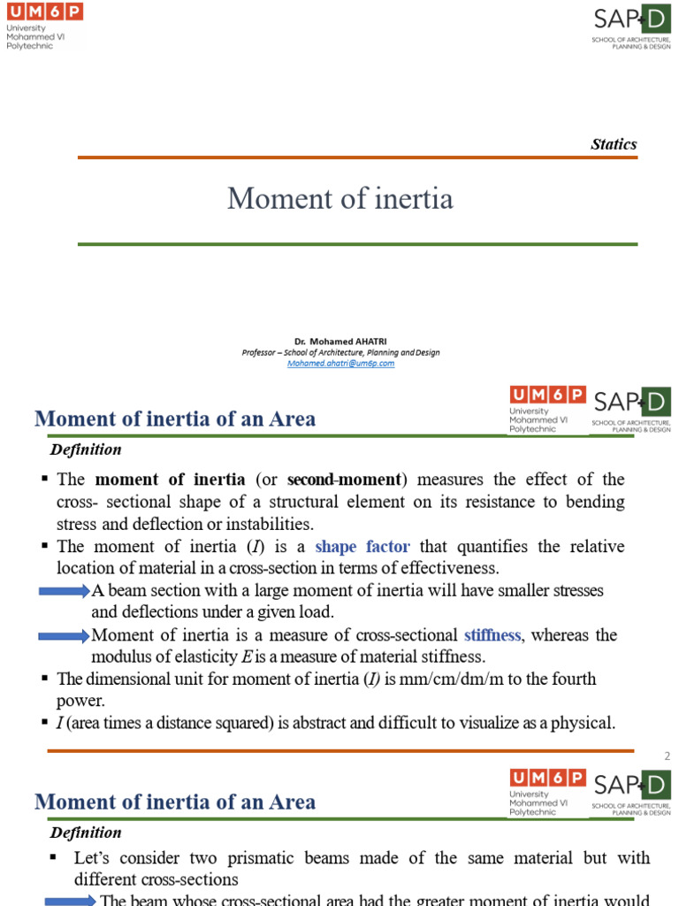 Understanding Moment of Inertia in Structures | PDF | Bending | Beam ...