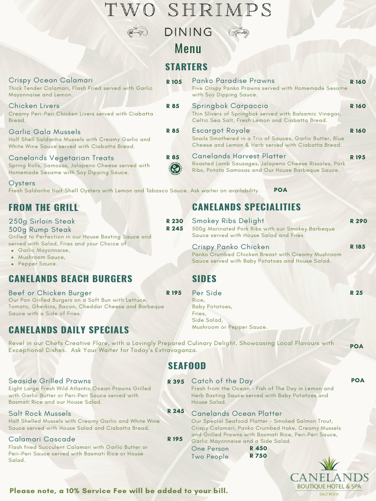 Canelands a La Carte Menu June 2025v1 | PDF | Sauce | Salad