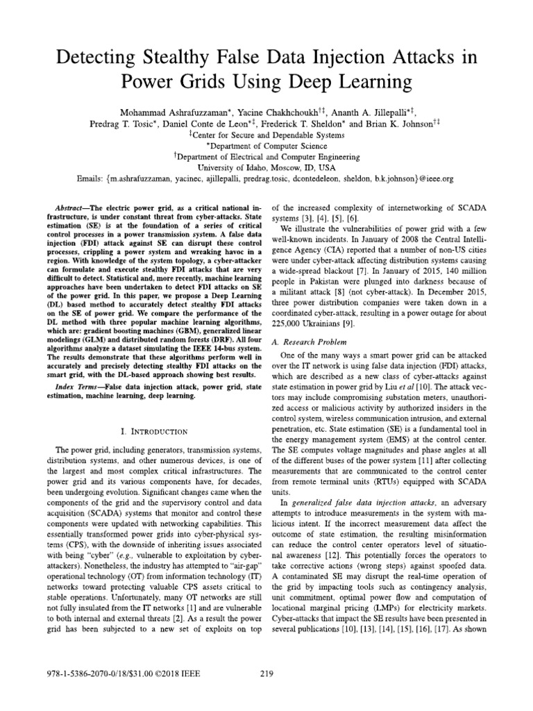 Detecting Stealthy False Data Injection Attacks in Power Grids Using ...
