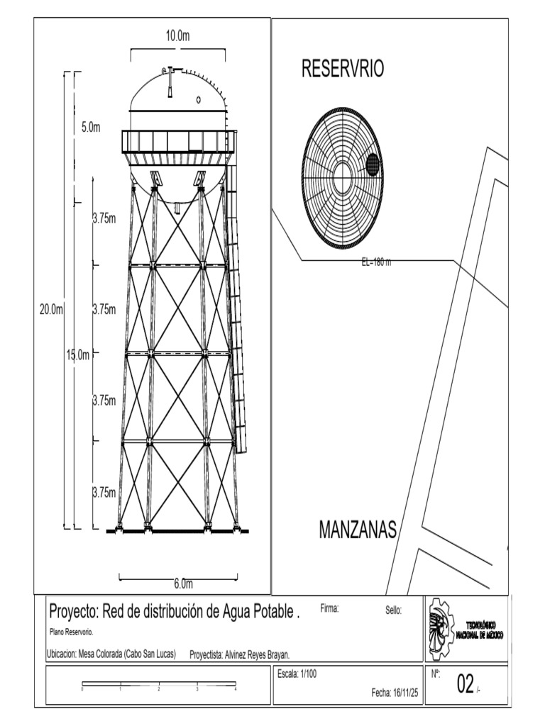 Plano de Reservorio de Agua Potable | PDF