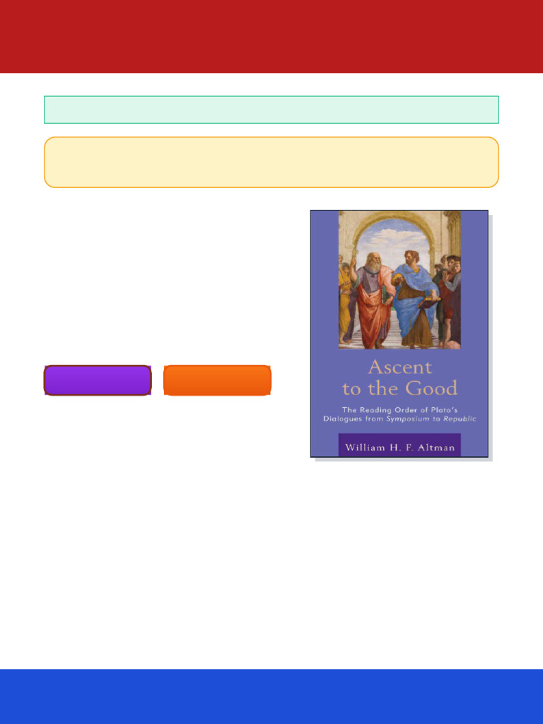 Ascent To The Good The Reading Order of Plato S Dialogues From ...